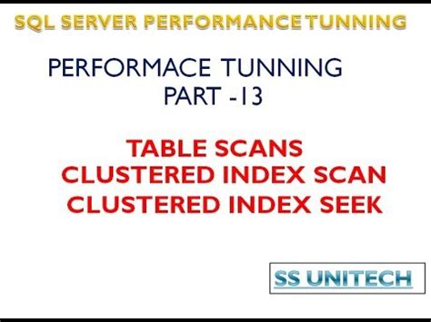 What Is Index Scan Index Seek And Table Scan Sql Server Performance