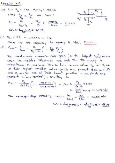 215 Consider The Difference Amplifier Circuit Of Fig 216 For The