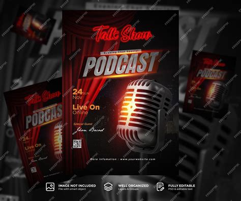 팟캐스트 쇼 포스터 또는 전단지 템플릿 프리미엄 Psd 파일
