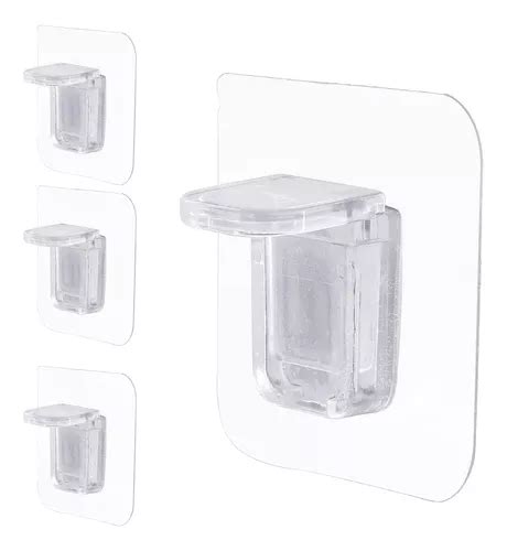 Soporte Adhesivo De Plástico Para Estantes Kit De 4 Piezas Cuotas Sin