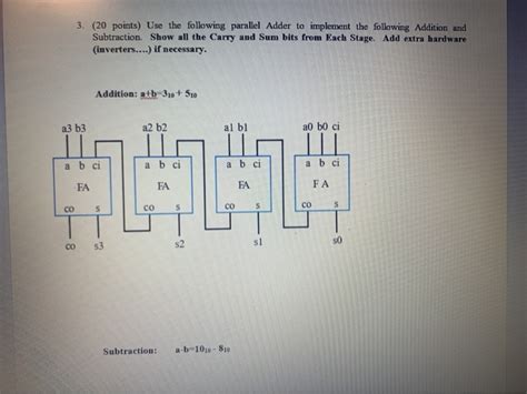 solved 3 20 points use the following parallel adder to