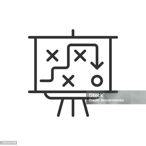 Strategy Pattern Icon In Line Design Strategy Pattern Planning Approach Framework Solution