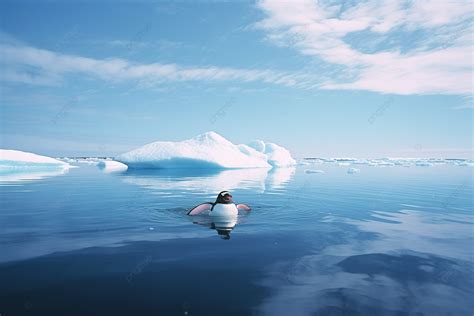 펭귄이 물 위에 떠 있는 얼음 위에 있다 구름 극지방 남극 배경 일러스트 및 사진 무료 다운로드 Pngtree