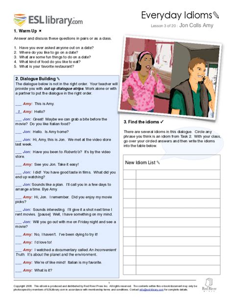 Fillable Online List Of Idioms And Phrases Literacy At Work Fax Email Print Pdffiller