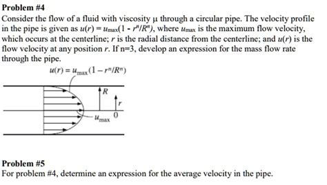 Solved Problem 4 Consider The Flow Of A Fluid With Viscosity Through A Circular Pipe The