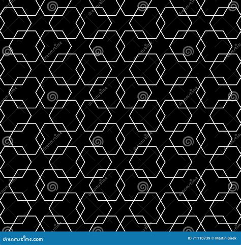 Vector Modern Seamless Geometry Pattern Hexagon Black And White Abstract Stock Vector
