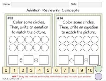 Interactive Google Slides Reviewing Addition Concepts OA NBT