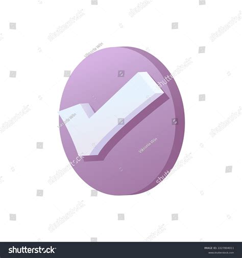 Realistic Check Mark Button Isolated Simple Stock Vector Royalty Free