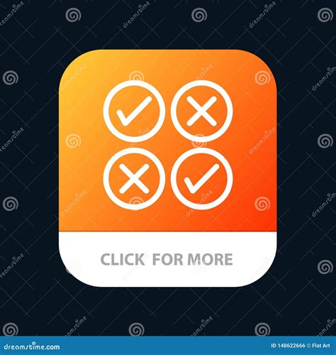Bouton Creative Cross Design Tick Mobile App Version De La Ligne Android Et Ios Illustration