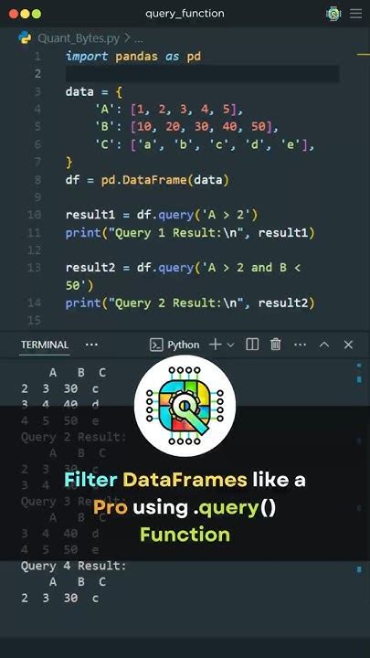 🎥 Filter Dataframes Like A Pro With Pythons Query Function 🐍💡