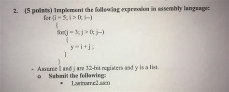 Solved 2 5 Points Implement The Following Expression In