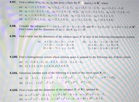 solved subspaces determine whether or not w is a subspace of