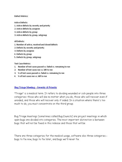 Defect Metrics Pdf Business Software Bug