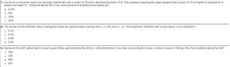 Solved Scores On A University Exam Are Normally Distributed