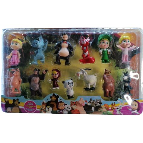 Комплект от 13 фигурки Маша и Мечока многоцветни 7 см Emagbg