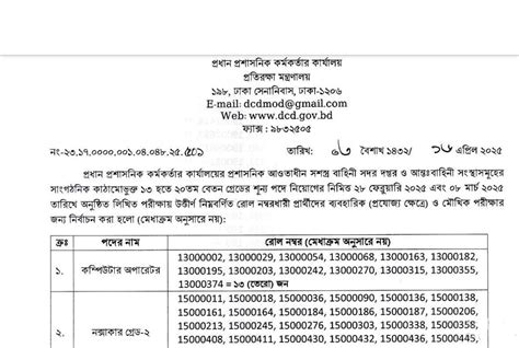 Dcd Exam Result Jobs Test Bd