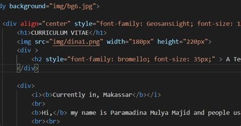 Tugas 1 Pemrograman Web Curriculum Vitae Menggunakan Html