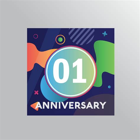 01st Years Anniversary Logo Vector Design Birthday Celebration With