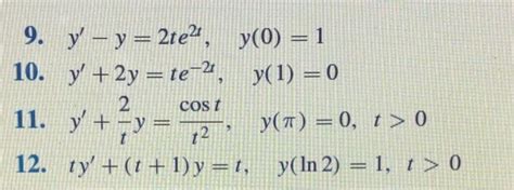 solved in each of problems 9 through 12 find the solution