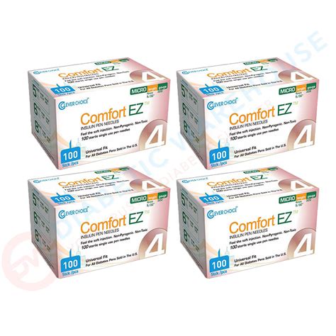 Clever Choice Comfort Ez Insulin Pen Needles 32g 4mm 100bx Pack O