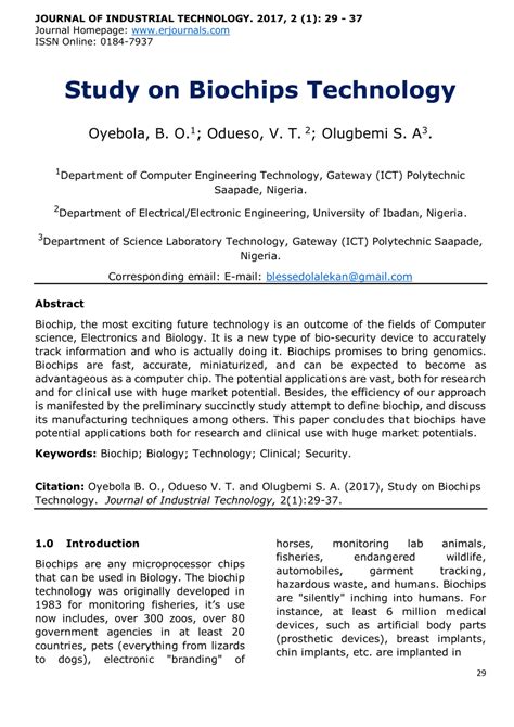 PDF Study On Biochips Technology