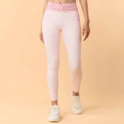 Blogilates Womens Ruched Waist Leggings Pink Gingham S 1 Ct Shipt
