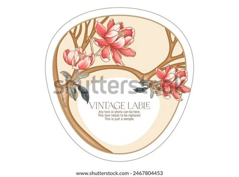Tree Branch Flowers Border Frame Template Stock Vector Royalty Free 2467804453 Shutterstock