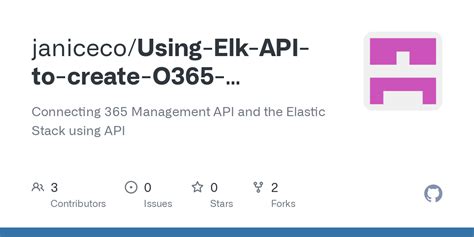 Github Janicecousing Elk Api To Create O365 Management Console