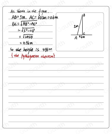 solved calculate the height that can be reached with a 5 mathrm~m