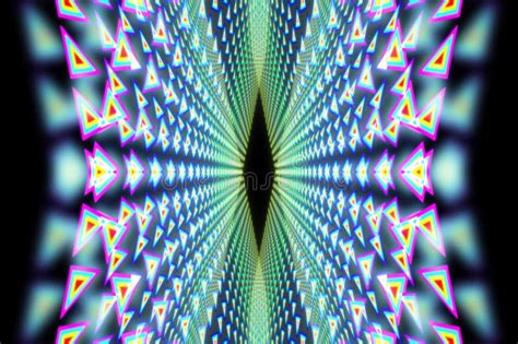 A Graphic Of Triangle Shaped Objects With A Bright Neon Glow Inside A