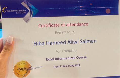 I Am Thrilled To Announce That I Have Successfully Completed 🎉the Excel Course From Zain Iraq