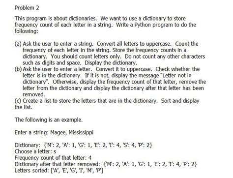 Solved Problem 2 This Program Is About Dictionaries We Want