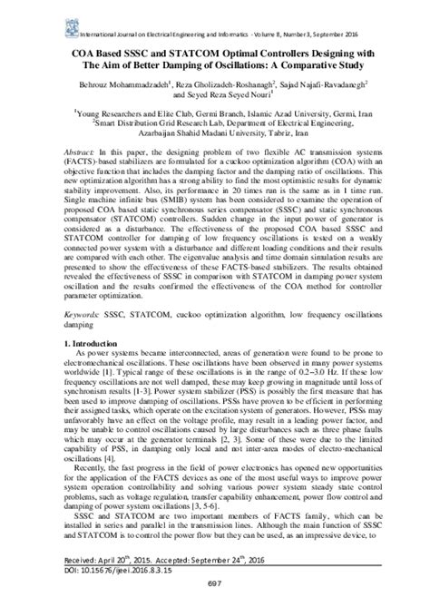 pdf coa based sssc and statcom optimal controllers designing with the