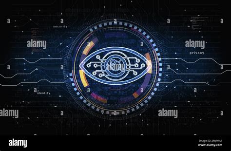 cyber eye espionage big brother hacking spy and intelligence symbol