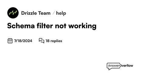 Schema Filter Not Working Drizzle Team