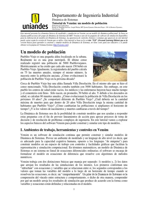 tutorial vensim modelo de población enunciado pdf simulación