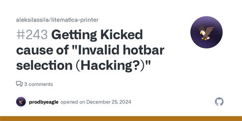 Getting Kicked Cause Of Invalid Hotbar Selection Hacking Issue