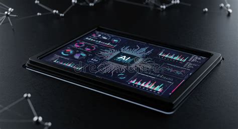 A Digital Tablet Displays An Interface With Ai Graphics And Analytics