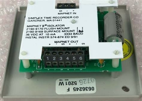 Simplex 2190 9169 Mapnet Ii Surface Mount Isolator Module 0636246