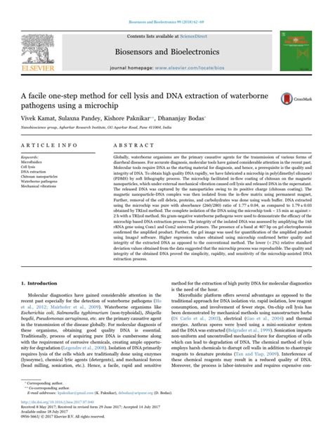 136 A Facile One Step Method For Cell Lysis And Dna Extraction Of