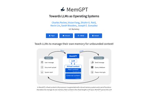 memgpt 教会llms管理自己的内存