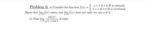solved problem 6 a consider the function f x {x−1 if x∈r