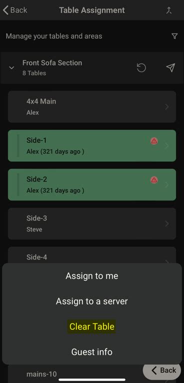 Clear Table Close Table Help Center