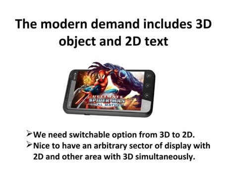 2d3d Switchable Display Ppt 3 D Graphics Computer Software And