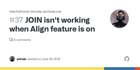 Join Isn T Working When Align Feature Is On Issue Mechatroner Vscode Rainbow Csv Github