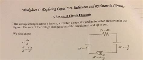 Solved Worksheet 4 Exploring Capacitors Inductors And