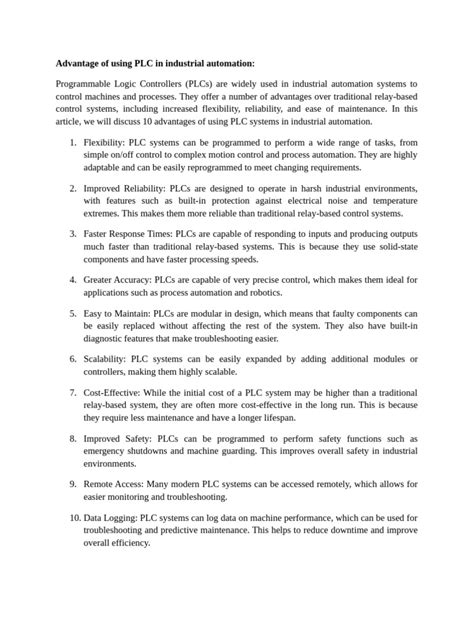 advantage of using plc in industrial automation pdf programmable