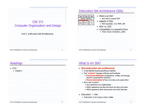 Instructions Set Architectures Computer Organization And Design Cis