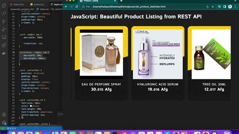 Javascript Fetch And Display Product Listing From Rest Api Product Listing Ui Using Css Youtube