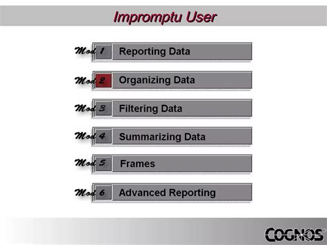 Cognos Module 2 Organizing Data Ppt Technology And Computing